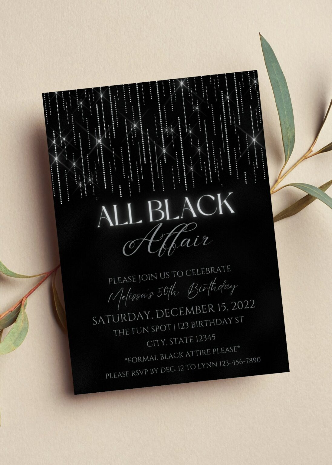 All Black Attire Invitation Wording