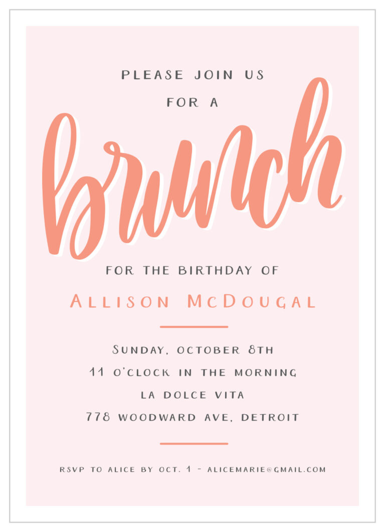 Birthday Brunch Invitation Wording Examples