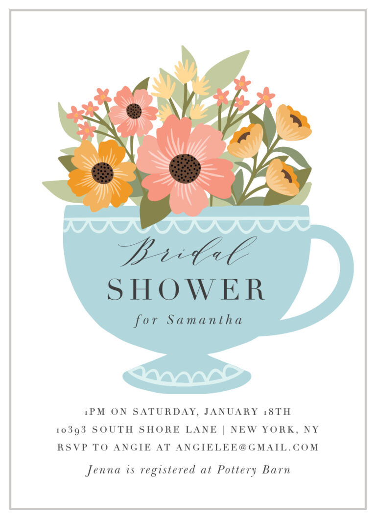 Bridal Shower Tea Party Invitation Wording