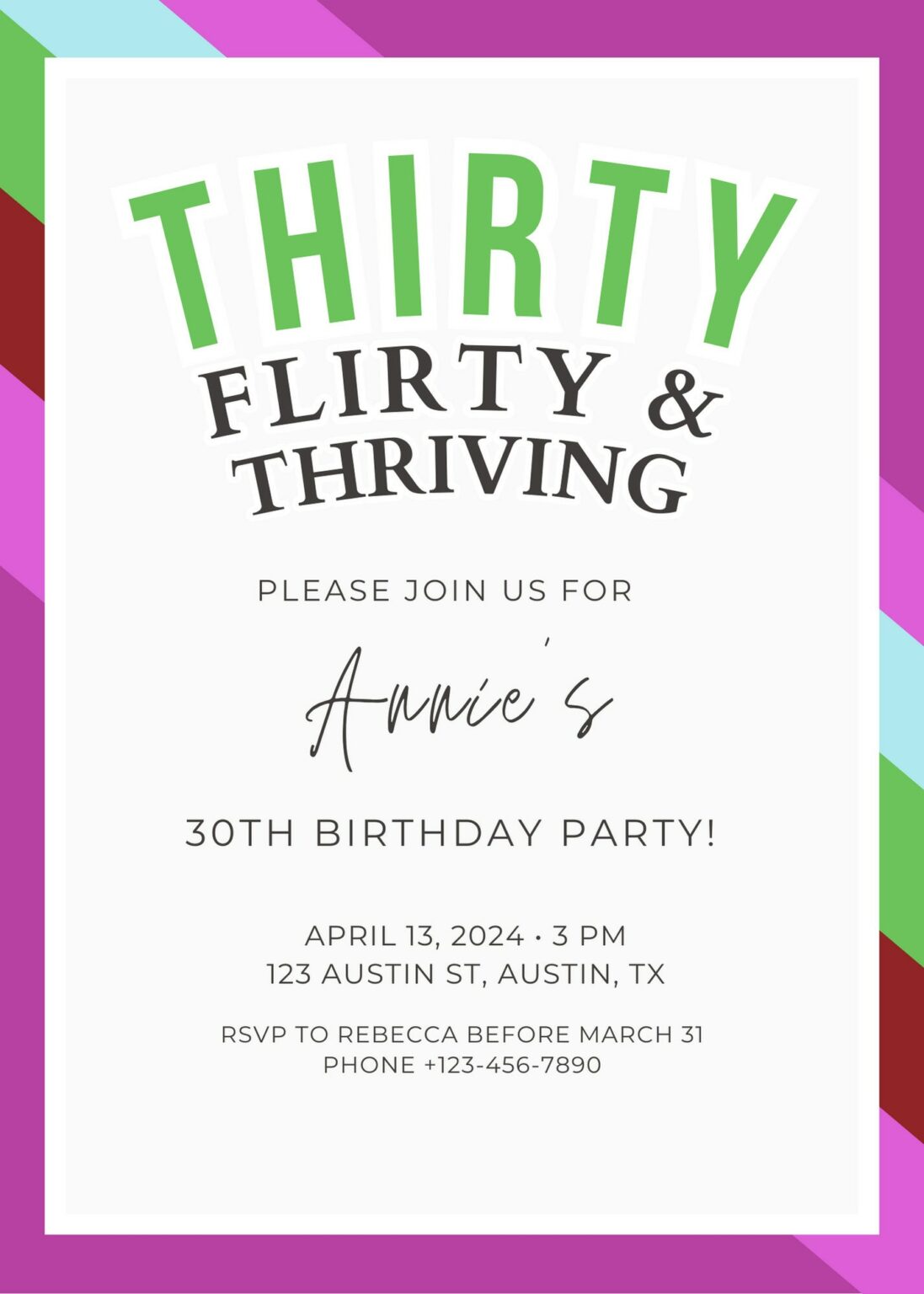 Clever 30th Birthday Invitation Wording