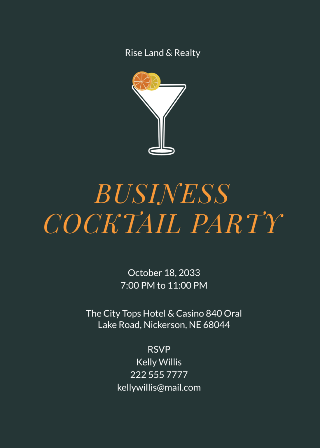 Cocktail Party Invitation Wording Samples