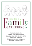 Family Get Together Invitation Wording