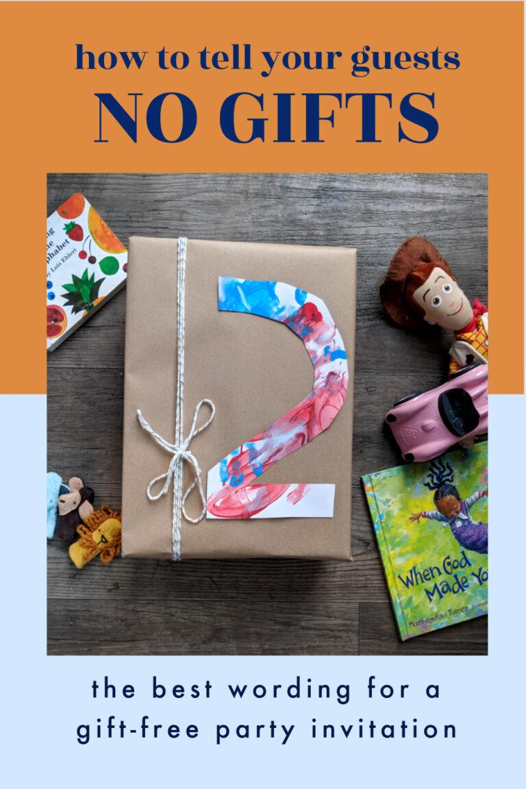 No Presents Wording on Birthday Invitation