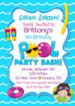 Swimming Pool Birthday Party Invitation Wording