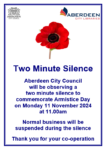 2 Minute Silence for Remembrance Day Announcement Wording