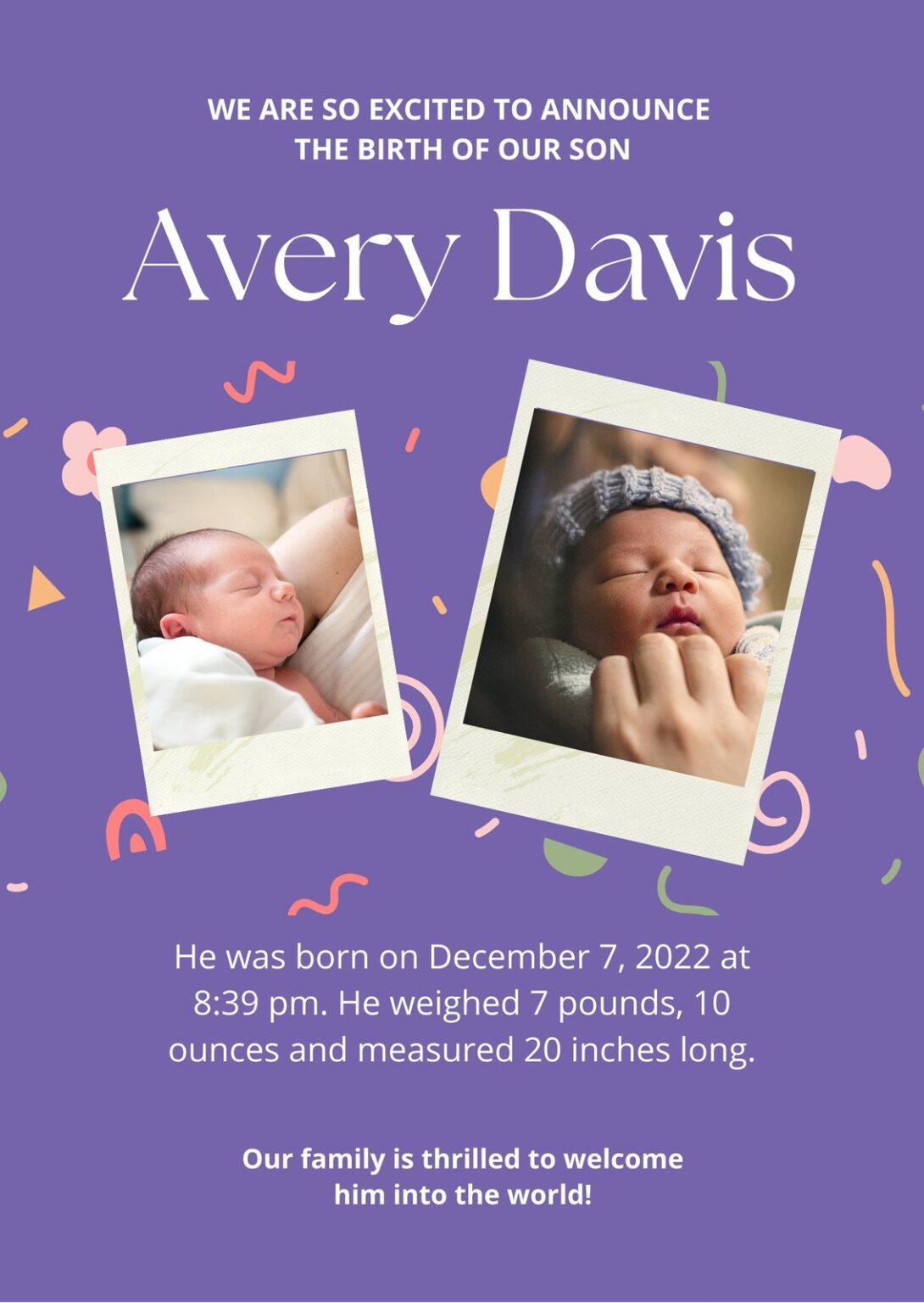 Congratulations Birth Announcement Wording