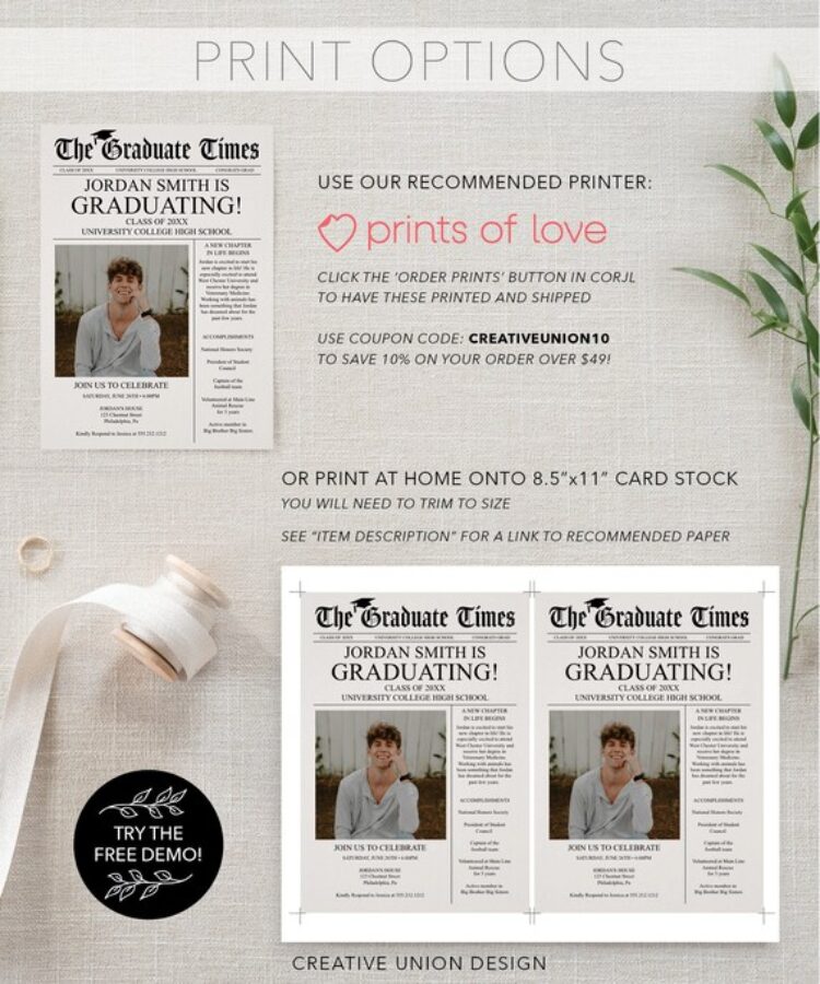 High School Graduation Newspaper Announcement Wording