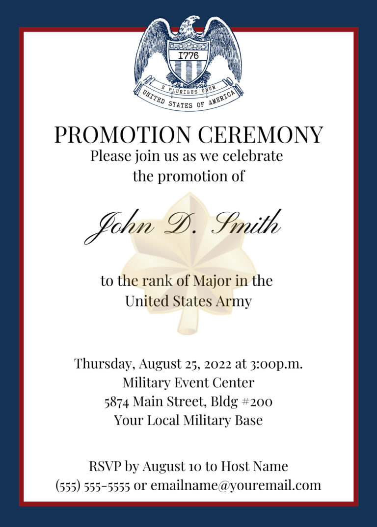 Military Promotion Announcement Wording