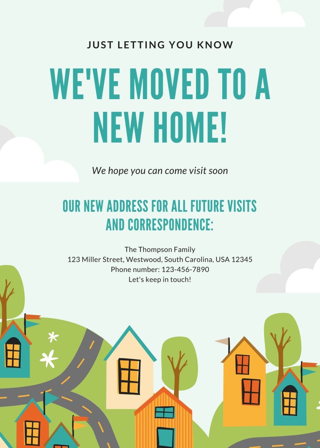 New Location Announcement Wording