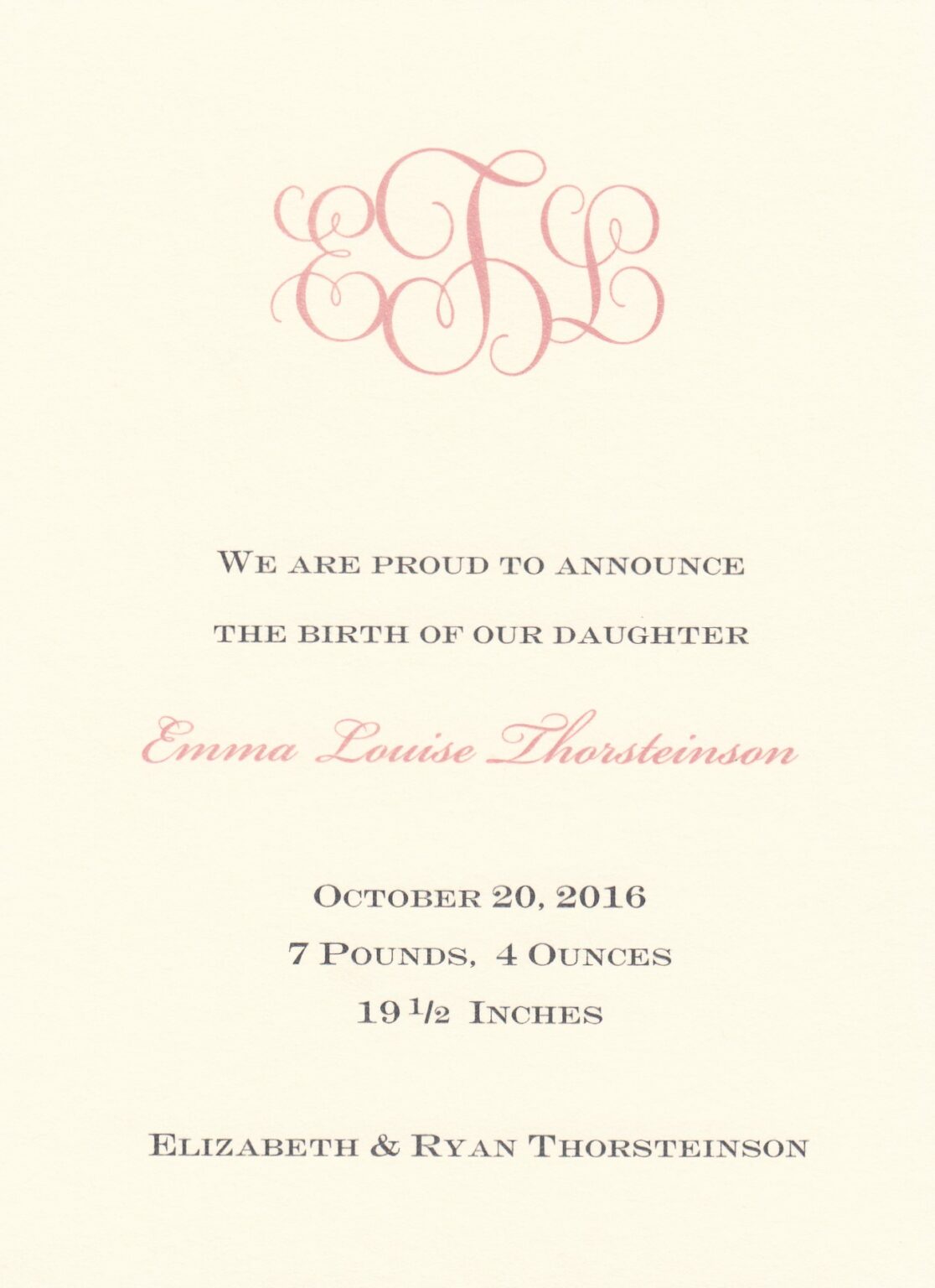 Traditional Birth Announcement Wording