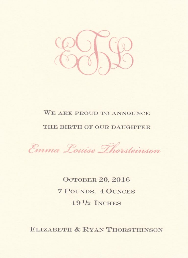 Traditional Birth Announcement Wording