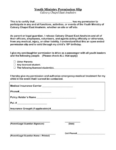 Youth Group Permission Slip Template