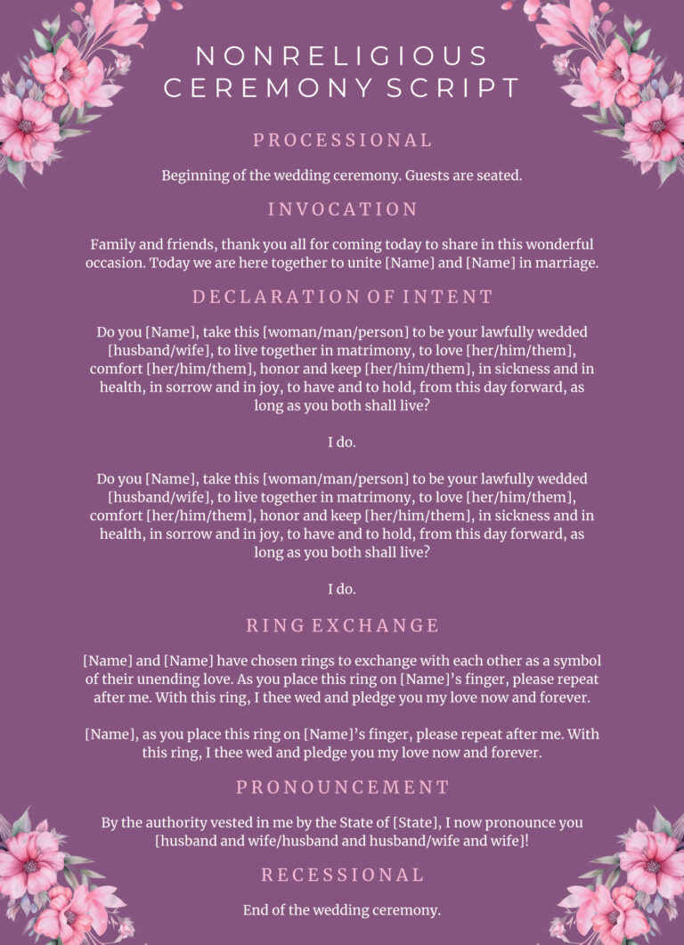 End of Wedding Ceremony Wording