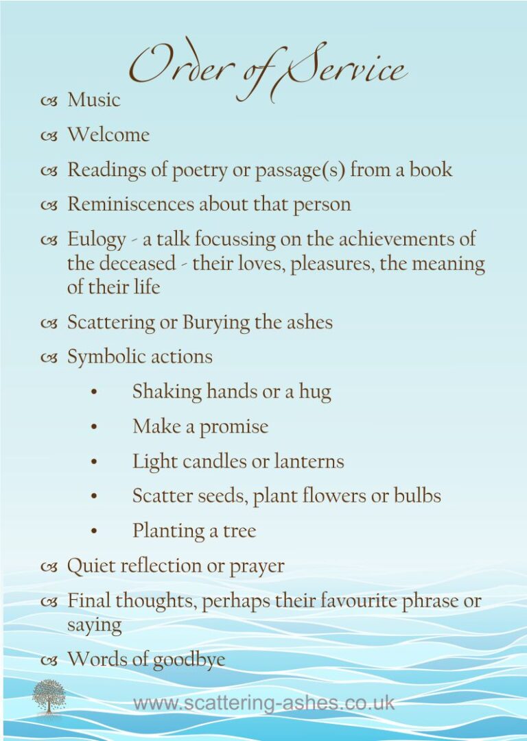 Interment of Ashes Ceremony Wording