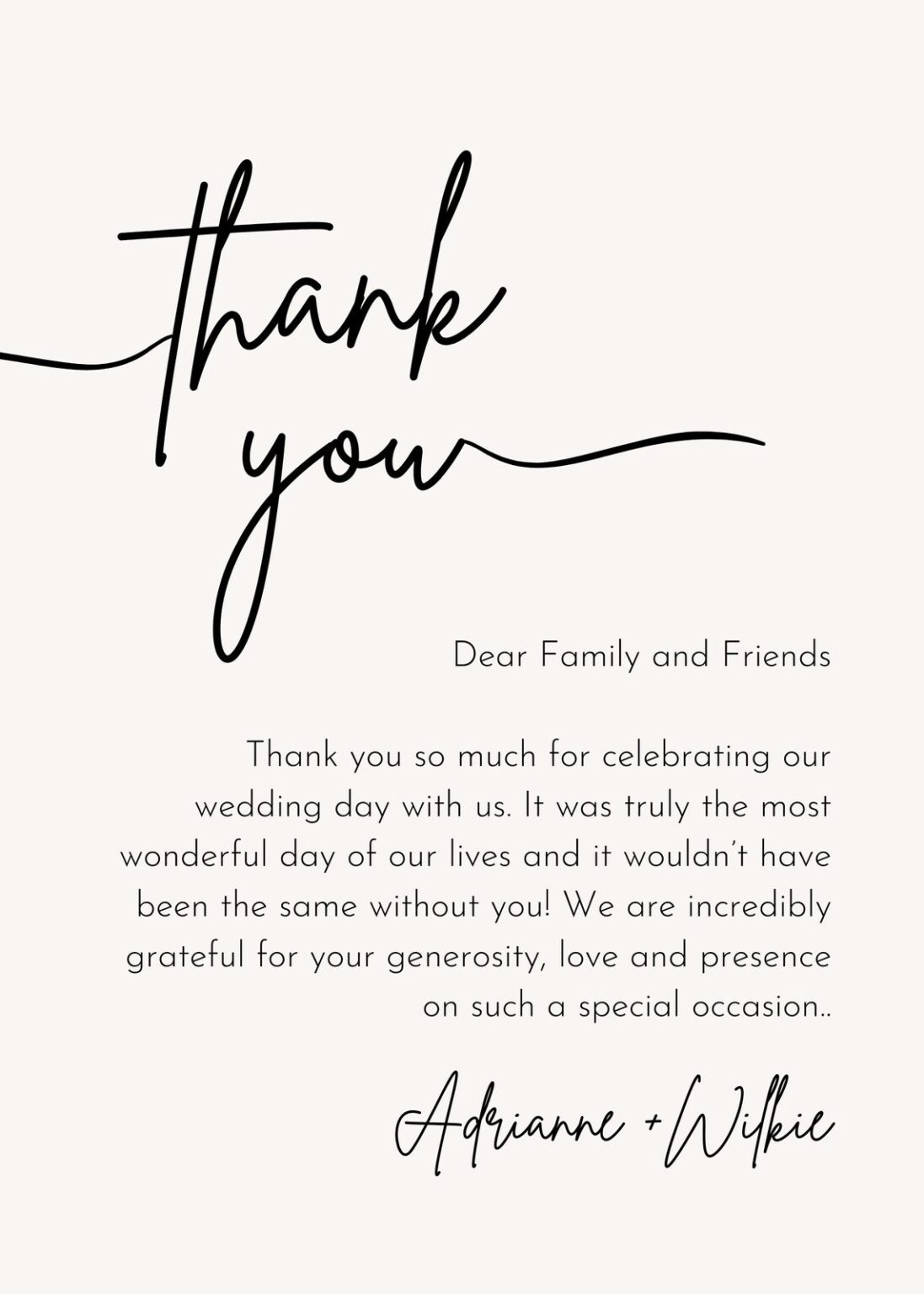 Thank You Wording For Participation